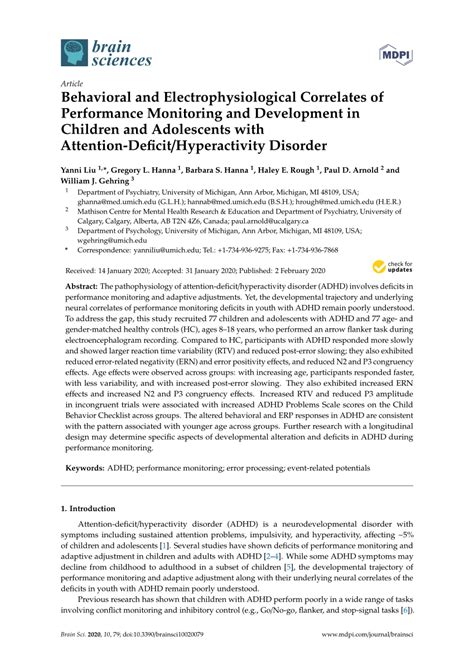 Pdf Behavioral And Electrophysiological Correlates Of Performance Monitoring And Development