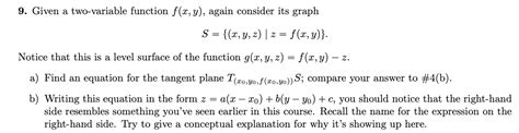 Solved 9 Given A Two Variable Function Fx Y Again