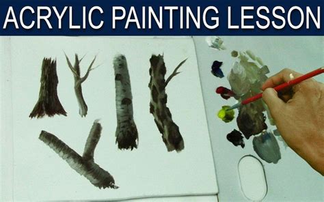 How To Paint A Tree Trunk 10 Amazing And Easy Tutorials Painting Lessons Acrylic Painting