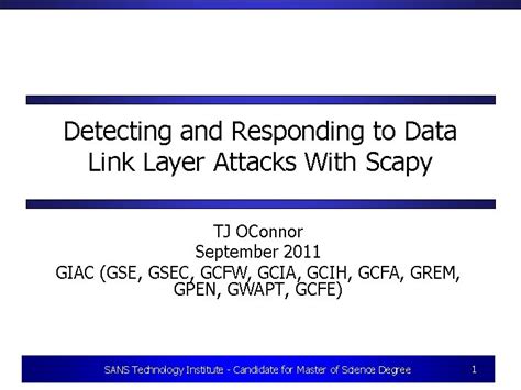 Detecting And Responding To Data Link Layer Attacks