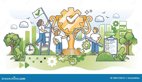 Operational Excellence Or Oe As Effective Business Process Outline Concept Stock Vector