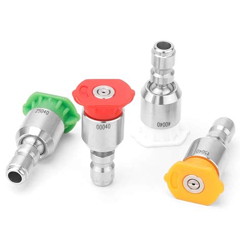 스테인레스 스틸 4000 Psi 빠른 연결 고압 정원 세차 스프레이 노즐 360 도 회전 14 인치 0 15 25 40 도