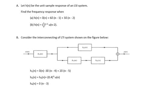 Solved A Let Hn Be The Unit Sample Response Of An Lsi