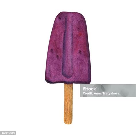 인사말 카드 포스터 조리법 요리 디자인에 대한 손으로 그린 수채화 요소 아이스크림 흰색 배경에 격리 귀여운 컬러풀한 여름