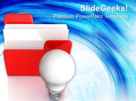 Folder Icon With Bulb PowerPoint Templates And PowerPoint Themes