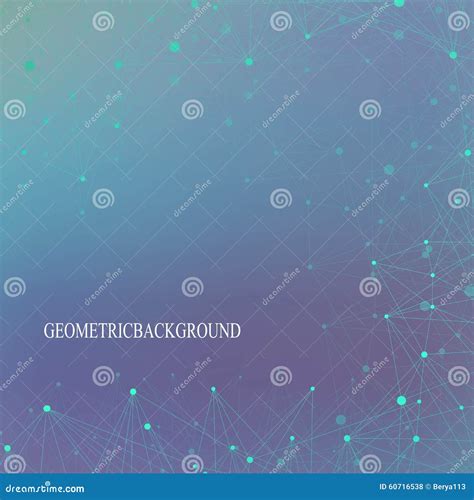 Futuristic Technology Background Molecule And Communication Connected Lines With Dots Stock