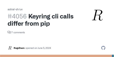 Keyring Cli Calls Differ From Pip · Issue 4056 · Astral Shuv · Github