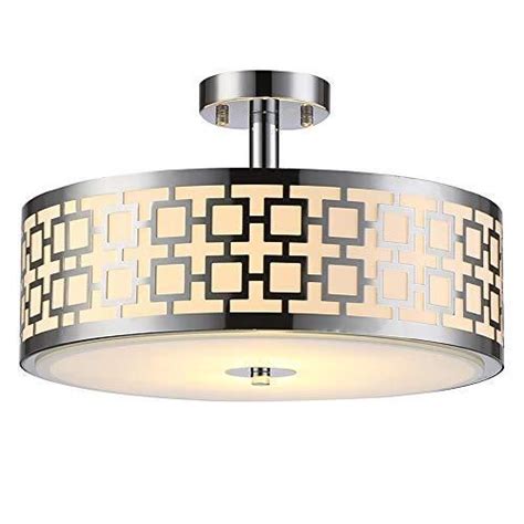Luxurious Chrome Finish 2 Lights Glass Diffuser Ceiling Light Diameter