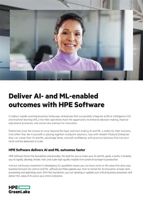 Deliver Ai And Ml Enabled Outcomes With Hpe Software