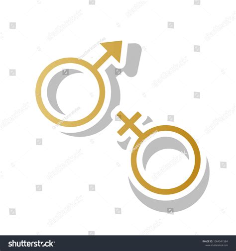 Sex Symbol Sign Vector Golden Gradient Stock Vector Royalty Free