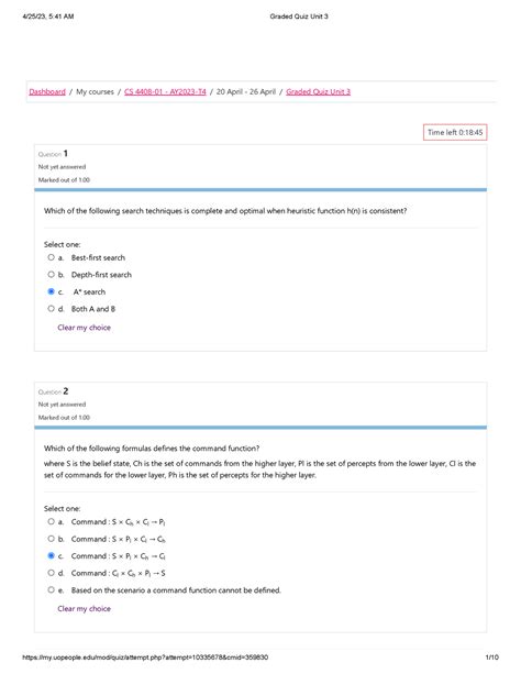 Graded Quiz Unit 3 Question 1 Not Yet Answered Marked Out Of 1
