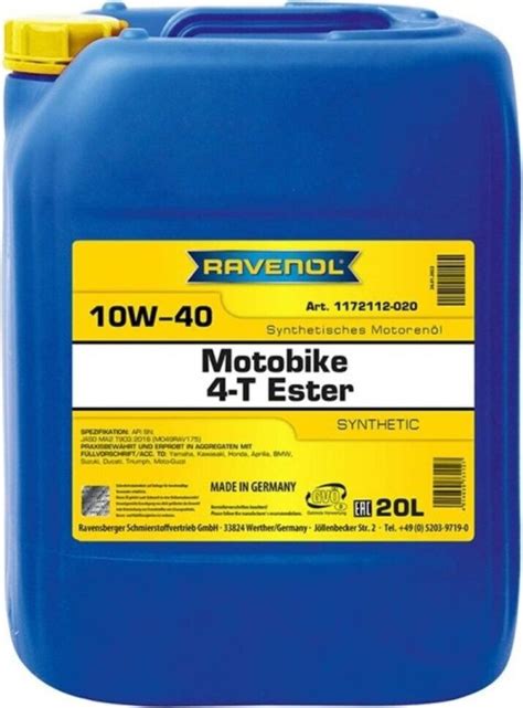 Ravenol Motobike 4-T Ester SAE 10W-40 20l ab € 173,95 (2025 ...