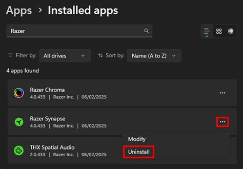 How To Uninstall Razer Synapse From Your Windows PC Or Laptop