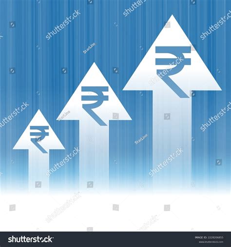 Indian Currency Symbol Grow Arrow Concept Stock Vector Royalty Free