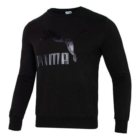 Puma Classics Logo Crew Neck Sweater Black 531367 01 Kicks Crew