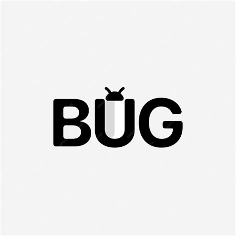 Premium Vector Vector Bug Minimal Text Logo Design