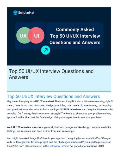 Uiux Interview Questions Pdf By Scholarhat Pdf