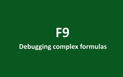 How To How To Debug An Excel Formula Using The F9 Key