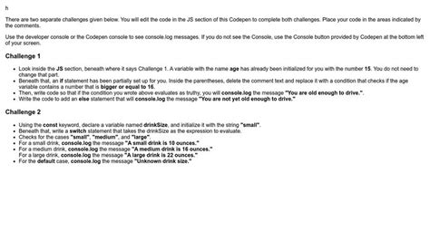 Code Challenge Js Review If And Switch