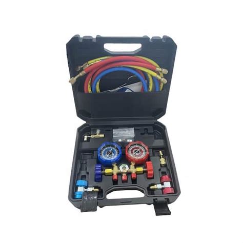 Vivohome 3 Way Ac Diagnostic Manifold Gauge Set With 5 Ft Hose For