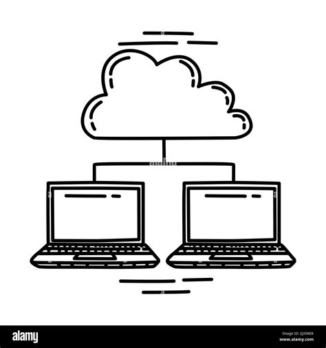 cloud computing part of computer and operating system hand drawn icon
