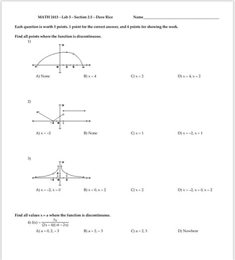 solved math 2413 lab 5 section 2 5 dave rice name each