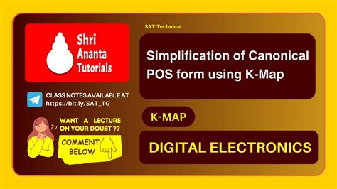 Simplification Of Canonical Pos Form Using K Map I Shri Ananta Tutorials Technical Youtube