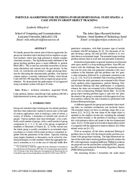 Pdf Smart Particle Filtering For High Dimensional Tracking Esther
