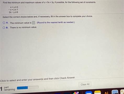 solved find the minimum and maximum values of z 5x 3y