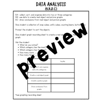 Kindergarten Math Data Analysis and Graphing Assessment | TEKS Aligned | Graph