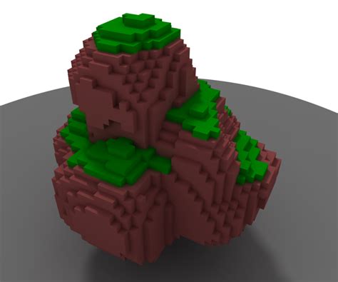 Free Obj Model Minecraft Style Floating Rock
