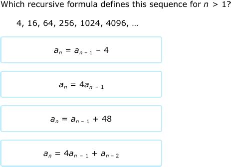 IXL Write A Formula For A Recursive Sequence Year Maths Practice