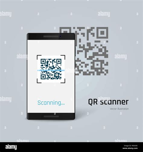 Mobile Phone Scan QR Code Vector Illustration Isolated On Blue Background Stock Vector Image