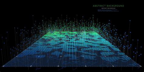 Abstract Background Graph From Color Polygonal Grid And Data Lines On
