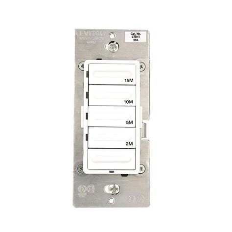 Leviton 1800 Watt 15 Minute Decora Preset Single Pole 3 Way Countdown Timer Neutral Wire