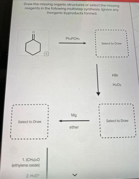 Answered: Draw the missing organic structures or… | bartleby