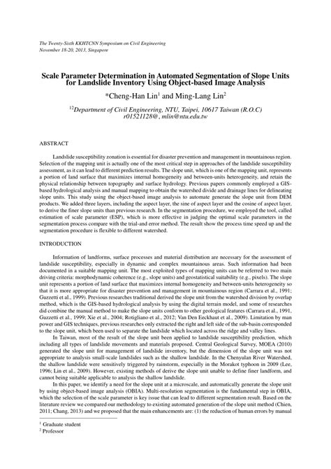 pdf scale parameter determination in automated segmentation of slope