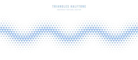 Premium Vector Triangles Halftone Pattern Abstract Vector Isolate Waveform Seamless Blue Border
