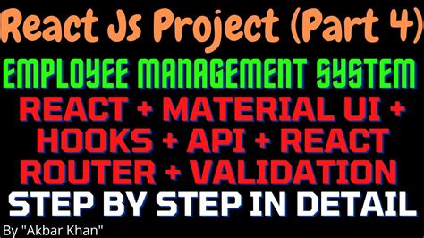 React Js Project Part 4 Employee Management System Using React Material Ui Hooks Api Etc