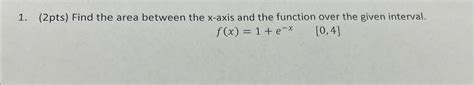 solved 2pts ﻿find the area between the x axis and the