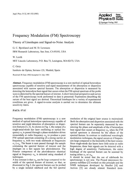 Solution Frequency Modulation Fm Spectroscopy Studypool