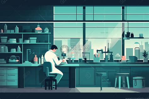 科学实验室的工人插画图片下载 正版图片600192370 摄图网
