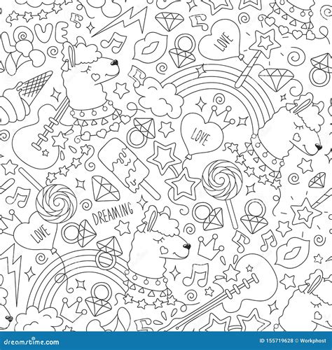 P Gina Que Colorea Modelo Lindo De La Llama En Un Fondo Blanco Forme El Dibujo Del Ejemplo En El