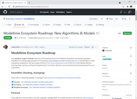 modeltime algorithm roadmap modeltime