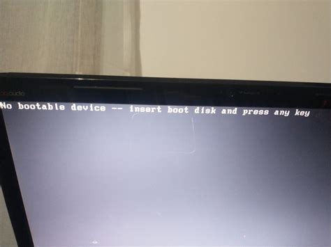 No bootable device insert boot disk and press any key