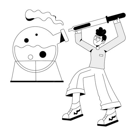 Premium Vector A Hand Drawn Illustration Of Lab Assistant