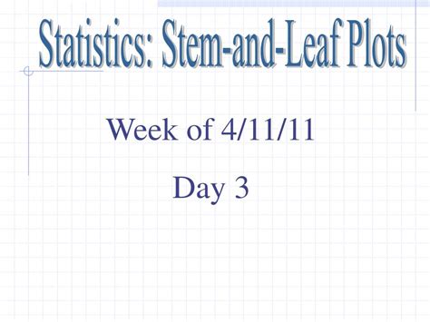 Ppt Statistics Stem And Leaf Plots Powerpoint Presentation Free Download Id 4490268