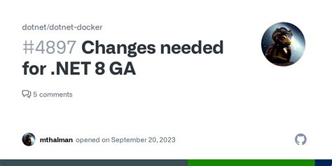 Changes Needed For NET GA Issue Dotnet Dotnet Docker GitHub