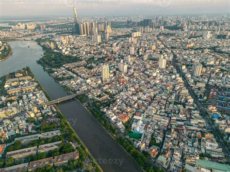 Panoramic View Of Saigon Vietnam From Above At Ho Chi Minh Citys