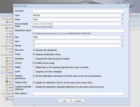 finished rsync service implementation openmediavault